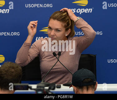 FLUSHING NY- AUGUST: Simona Halep, at the 2014 US Open at the USTA ...