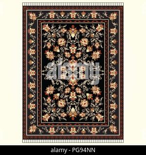Vintage luxury oriental carpet in bluish tones with patterns of navy ...