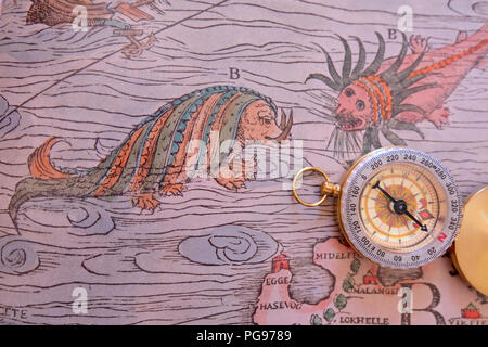 Carta Marina, map of Olaus Magnus 1539. 852 Map of Olaus Magnus, copy ...