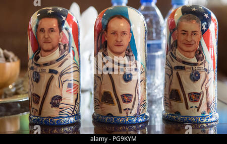 Matryoshka Dolls depicting the Expedition 53 crew members, including ...