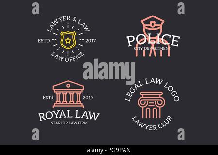 Set of vintage police emblems, labels, badges, logos. Isolated on white ...