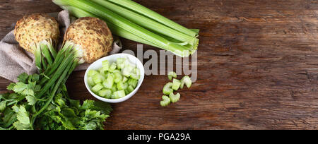 Fresh celery. Top view. Local organic food Stock Photo - Alamy
