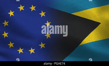 Two states flags of United States and Bahamas. High quality business ...