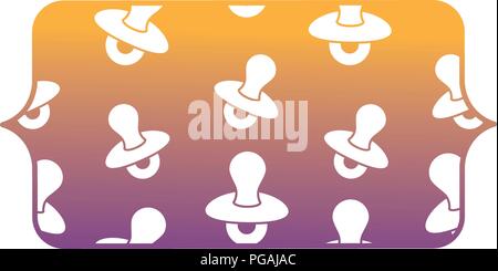 banner with baby pacifier pattern over white background, vector ...