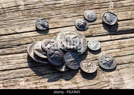 stack of Greek ancient coins, Athens, Greece Stock Photo - Alamy