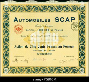Automobiles Scap 1921 Stock Photo - Alamy