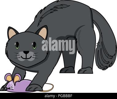 mouse cat toy over white background, vector illustration Stock Vector ...