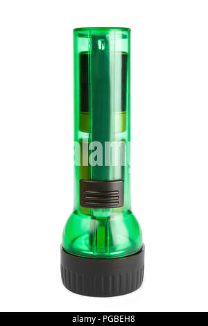 green flashlight isolated on white background. green flashlight ...