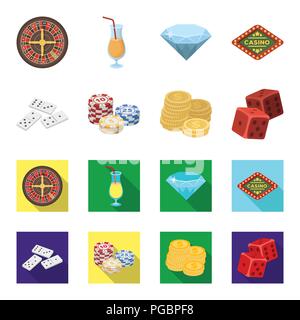 Domino bones, stack of chips, a pile of mont, playing blocks. Casino ...