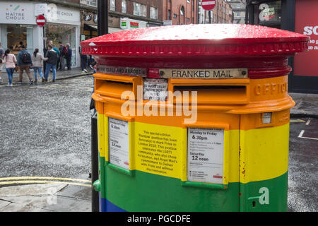 Old Compton Street Royal Mail rainbow postbox, Soho, London, UK Stock ...