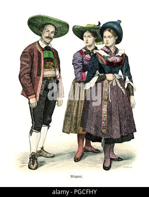 Fashion of Tyrol, Austria, 19th Century. Alpbach Stock Photo - Alamy