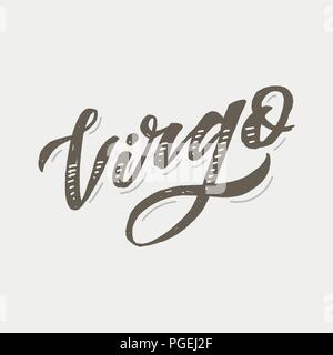 Virgo lettering Calligraphy Brush Text horoscope Zodiac sign ...