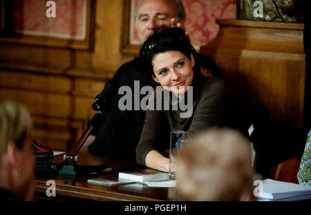 Actors Herbert Flack and Francesca Vanthielen reading excerpts of the ...