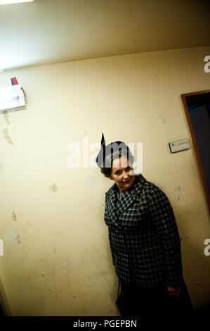 British mezzo soprano Carole Wilson getting prepared for the opera ...