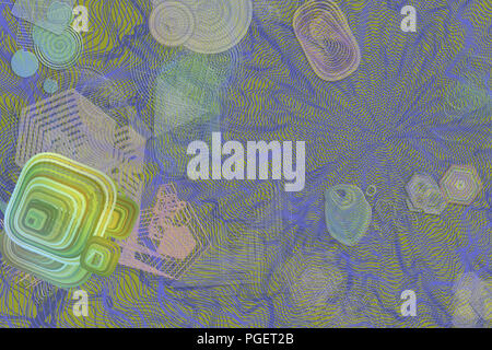 Color abstract pattern, generative blended messy shapes, art background ...