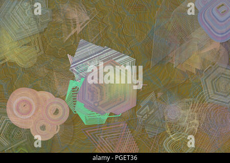Color abstract pattern, generative blended messy shapes, art background ...