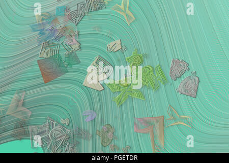Color abstract pattern, generative blended messy shapes, art background ...