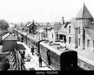 Adwick-le-Street Railway Station early 1900s Stock Photo - Alamy
