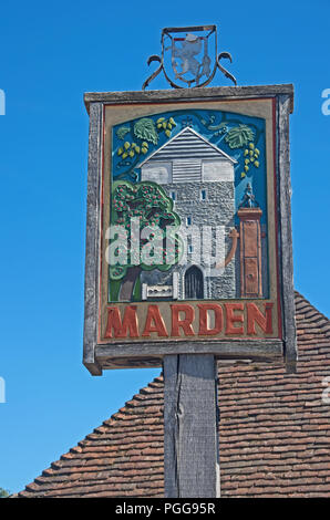Marden Village Sign Kent Stock Photo - Alamy