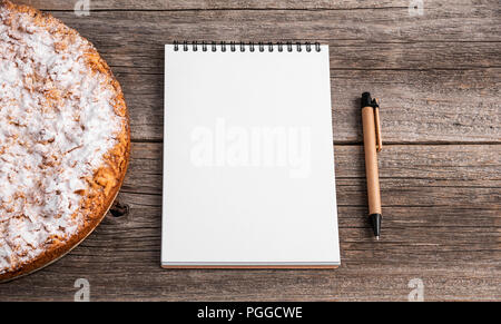 Homemade cake. There is a notepad to accommodate your recipe Stock ...