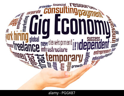 Gig economy word cloud concept on white background Stock Photo - Alamy