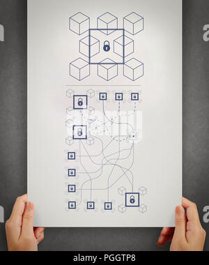 Currency network concept drawn on a notepad Stock Photo - Alamy