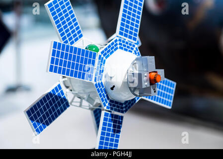 Green technology, space ship solar panels Stock Photo - Alamy