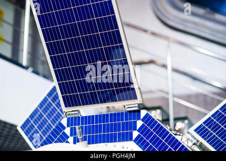 Green technology, space ship solar panels Stock Photo - Alamy
