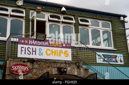 Fish and chip shop in Port Isaac Cornwall Stock Photo - Alamy