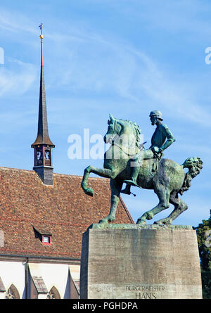 Hans Waldmann Statue, Zurich, Switzerland. Image captured in gloomy ...