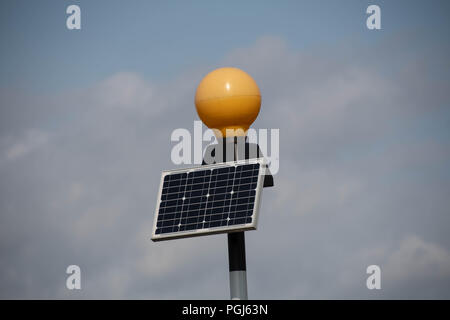 A solar powered crossing beacon for road safety Stock Photo - Alamy