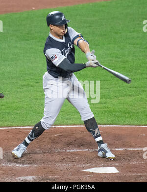 New York Yankees' Giancarlo Stanton in action during a baseball game ...