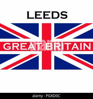 Great Britain, GB-Leeds, flag of the city of Leeds, coat of arms ...