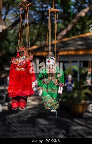 Burma/Myanmar: Traditional Burmese puppets (Yoke thé) on sale, Bogyoke ...