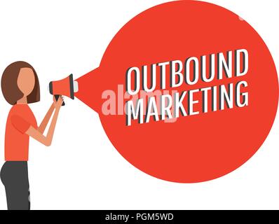 Outbound marketing. Megaphone label. Banner for business, marketing and ...