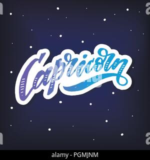 Capricorn lettering Calligraphy Brush Text horoscope Zodiac sign ...