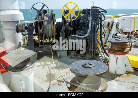 Ship winch,Ferryboat Jiimaan,Point Peele,Peele Island,Canada's most ...
