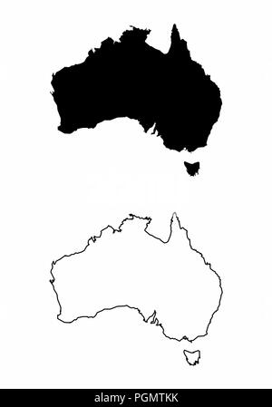 Map of Australia with regions. Just a simple country border map with ...