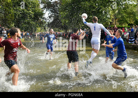Teams from Bourton Rovers play each other in the annual traditional ...