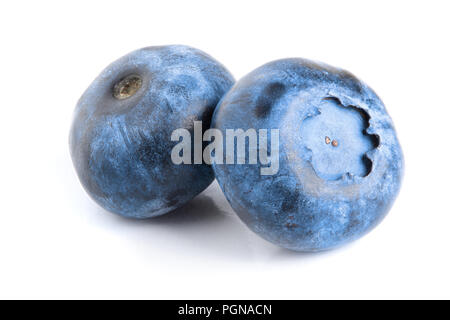 two fresh blueberry isolated on white background Stock Photo - Alamy