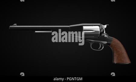 long barrel revolver design with modern looking hard cut edges. 3d ...