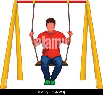 Bearded caucasian man sitting on swivel bar stool 2D cartoon character ...