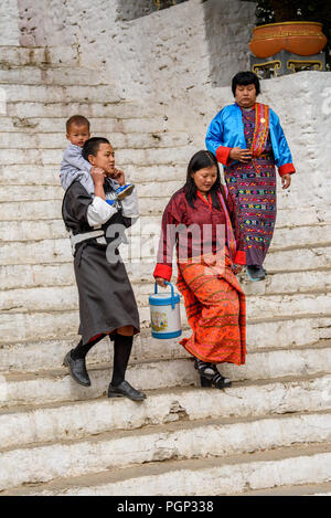 TRIMPHU, BHUTAN - MAR 8, 2017: Unidentified Ngalops people in ...