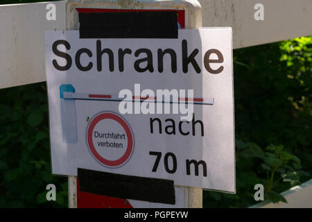 german sign, caution private way, no passing allowed Stock Photo - Alamy
