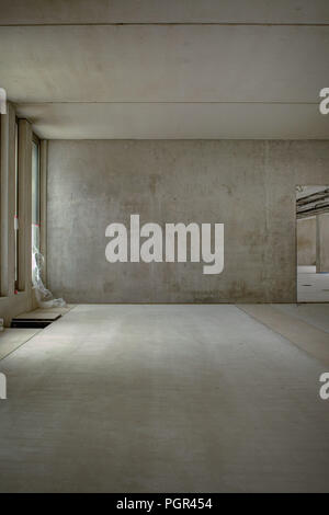 Cement floor at construction site. Abstract grungy gray floor interior ...