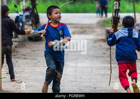 Hmong children in a northern Thailand village Stock Photo - Alamy