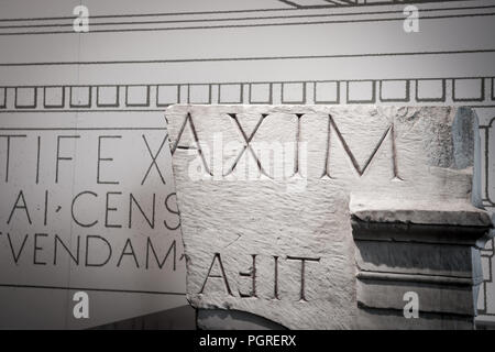 Ancient Roman text engraved in marble Stock Photo - Alamy
