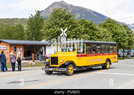 Street Car Tour Bus Buses Busses in Skagway Alaska AK United States US ...
