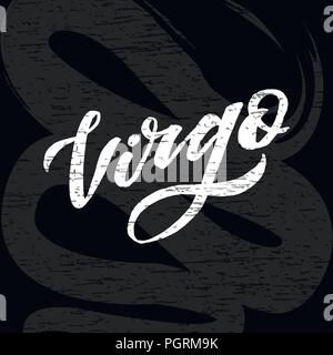 Virgo lettering Calligraphy Brush Text horoscope Zodiac sign ...