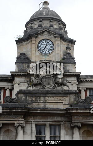 The old facade of Manchester Royal Infirmary (MRI), a large NHS ...